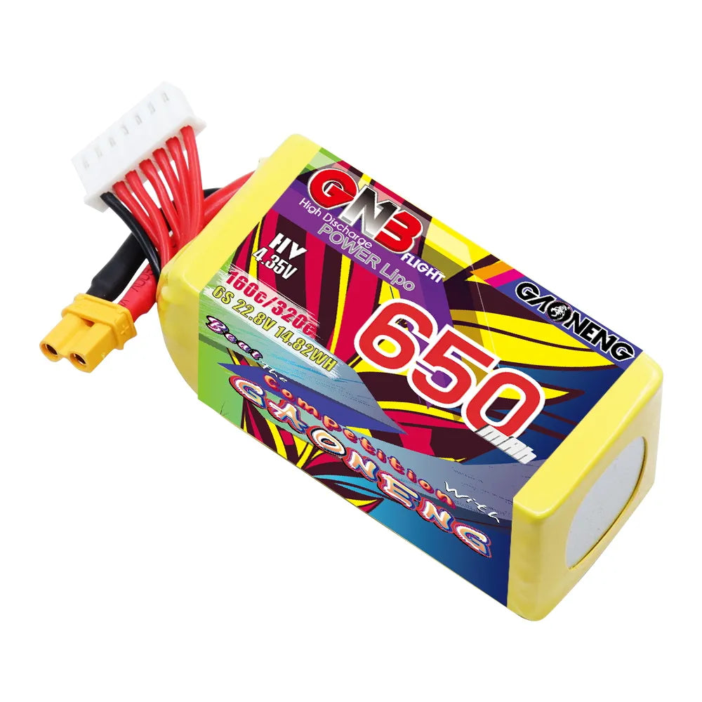 GAONENG GNB LiHV 6S 22.8V 650mAh 160C XT30 LiPo Battery [DG] – Phaser FPV