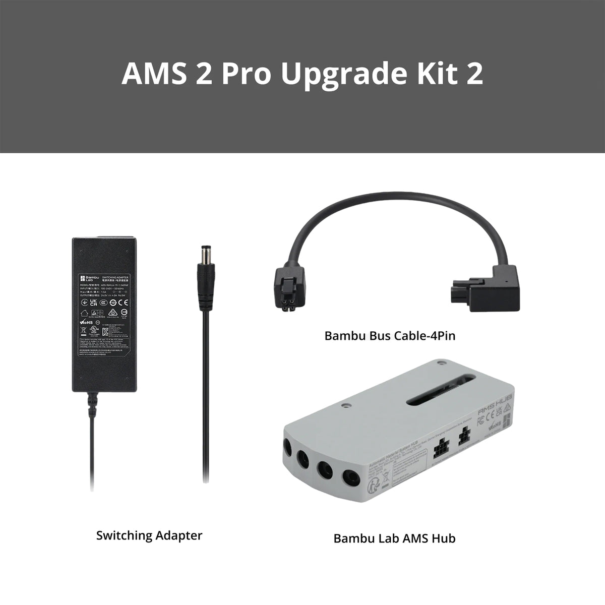 Bambu Lab AMS 2 Pro Upgrade Kit w/ AMS Hub (Supports multiple AMS ...