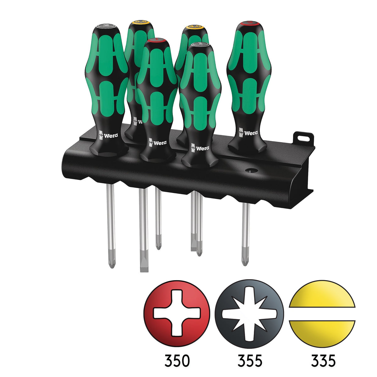 Wera 335/350/355/6 Screwdriver Set Kraft Form, Plus Laser Tip and Rack ...